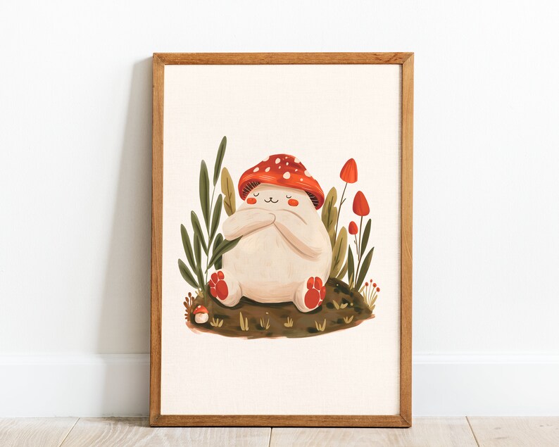 Boho Mushroom Nursery Art, Print Set of 3, Magic Mushrooms Print ...