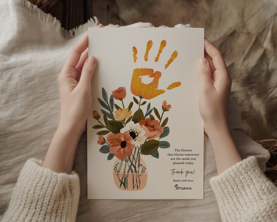 Teacher Appreciation Gift Handprint Art Instant Download Printable Gift ...