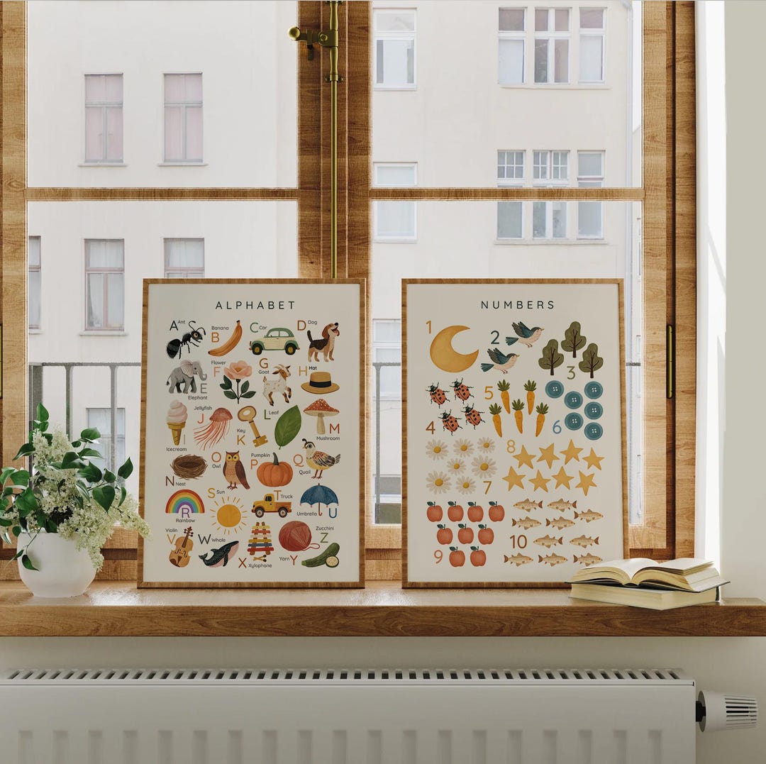 Montessori Alphabet & Number Posters – Printable Learning Wall Art for ...