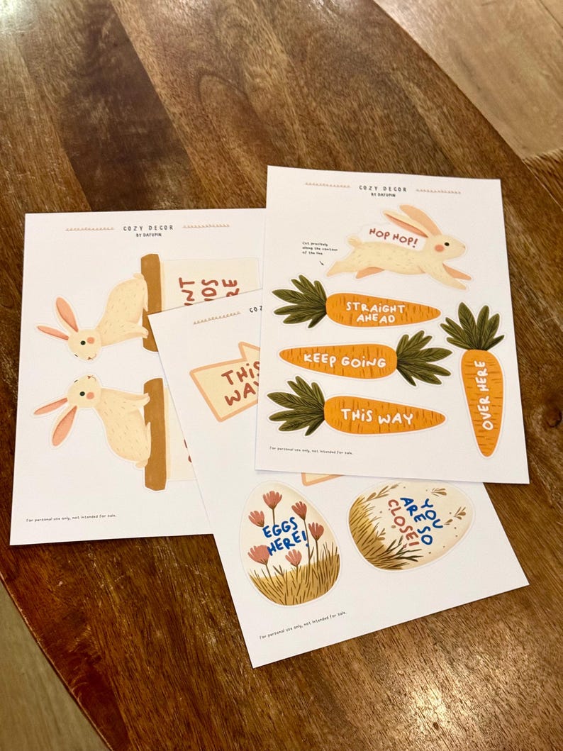 Easter Egg Hunt Signs – Printable Bunny & Flower Clues – DIY Easter ...