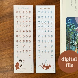 Japanese Bookmark | Hiragana Katakana Bookmark | Read | Book | Digital ...