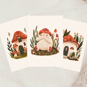 Boho Mushroom Nursery Art, Print Set of 3, Magic Mushrooms Print ...