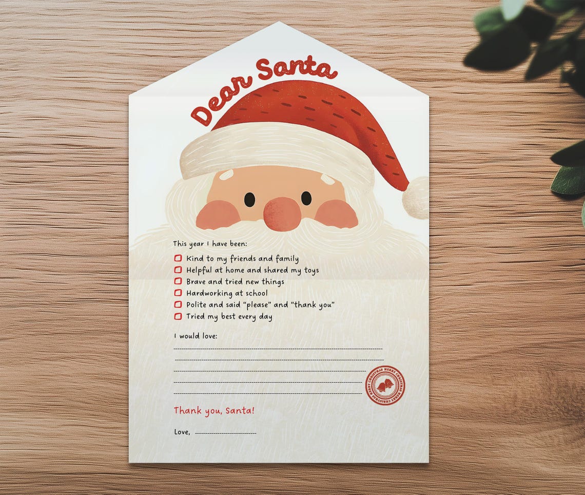 Printable Letter to Santa – Bilingual English & Spanish Wish List for ...