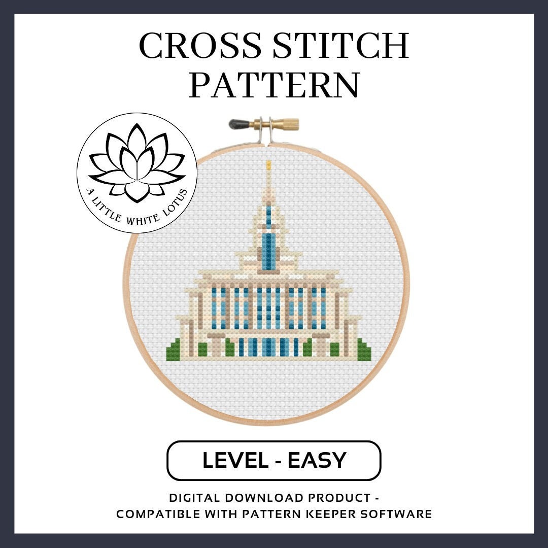 Payson Utah Temple - Cross Stitch PATTERN - Digital Download - Pattern ...