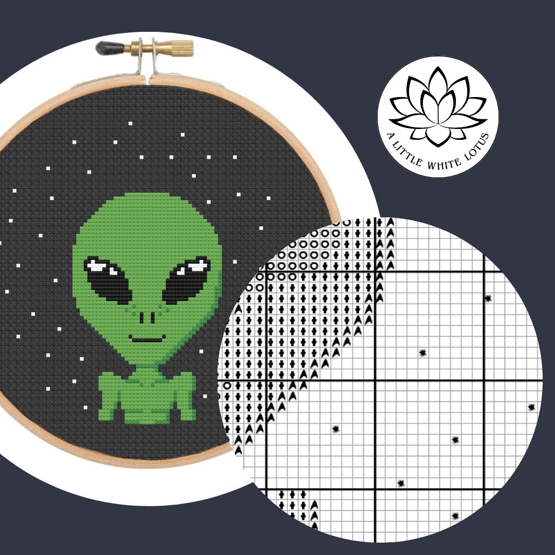 Little Green Man - Cross Stitch PATTERN - Digital Download - Compatible ...