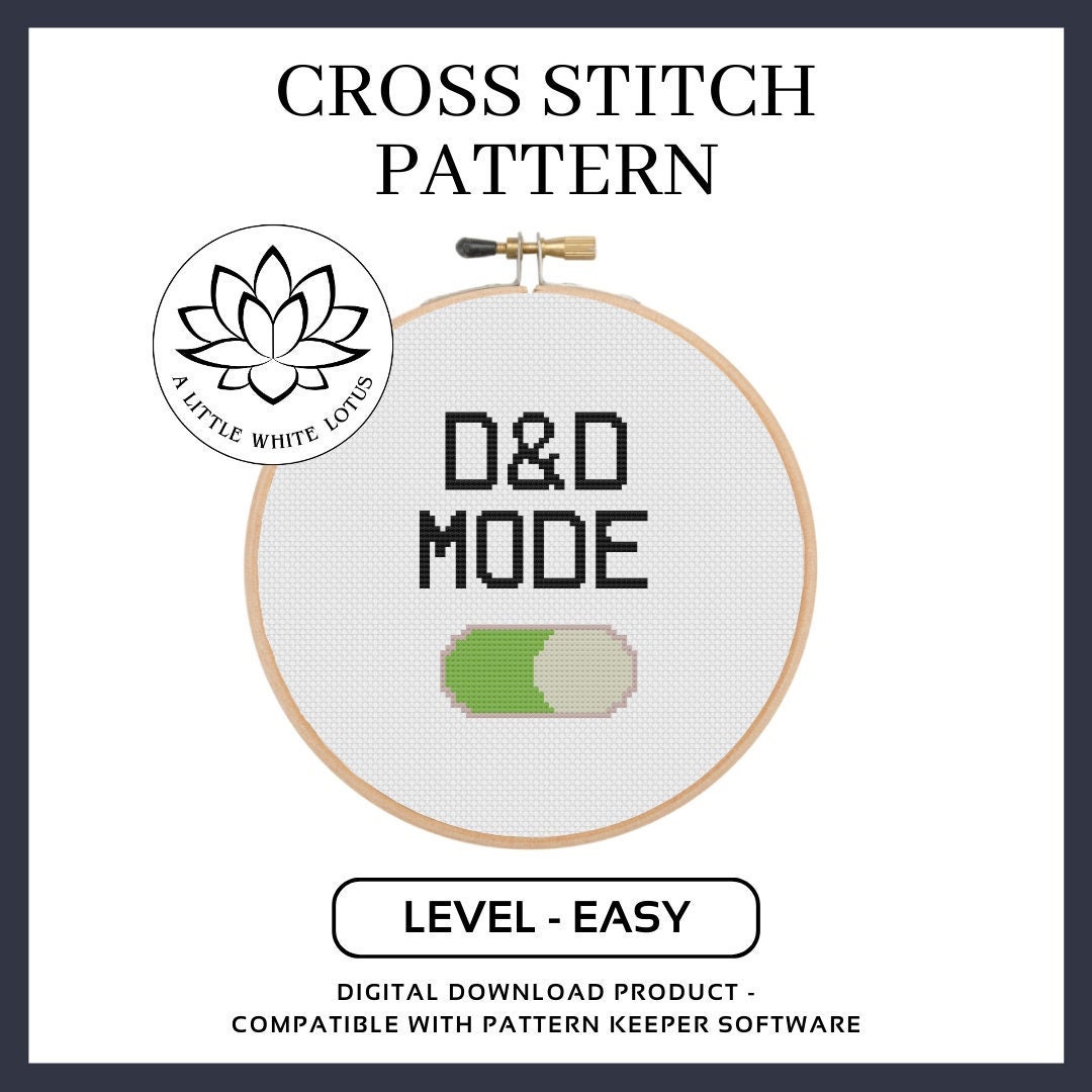 D&D Mode on - Cross Stitch PATTERN - Digital Download - Compatible With ...