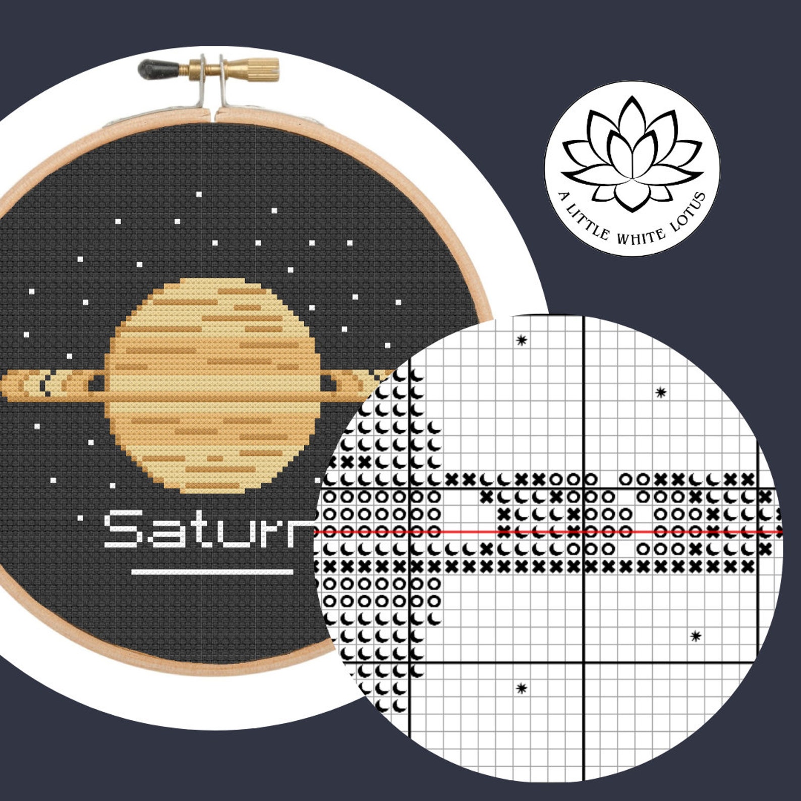 Saturn - Cross Stitch PATTERN - Digital Download - Compatible With ...