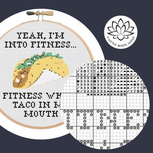 Taco Fitness - Cross Stitch PATTERN - Digital Download - Compatible ...