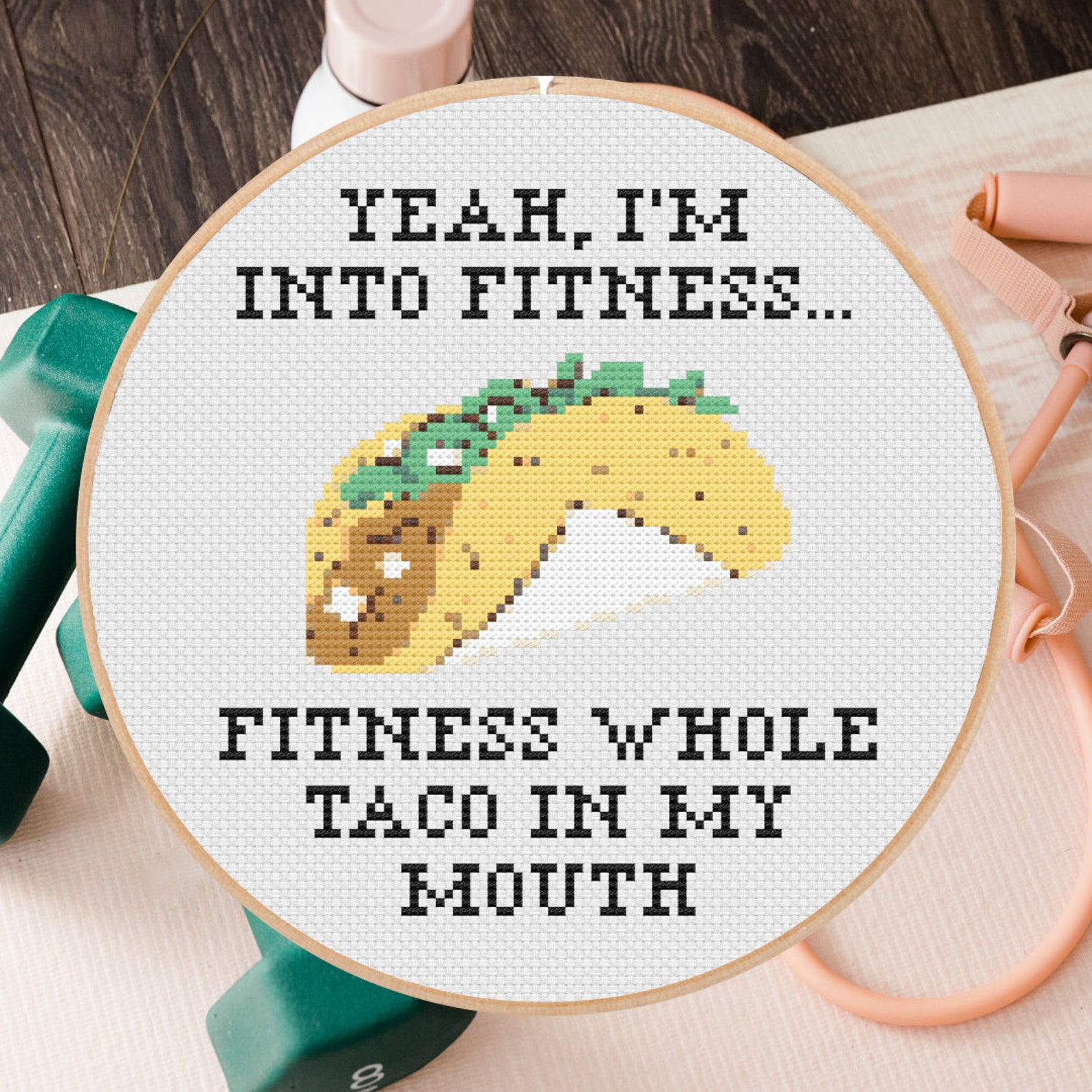 Taco Fitness - Cross Stitch PATTERN - Digital Download - Compatible ...