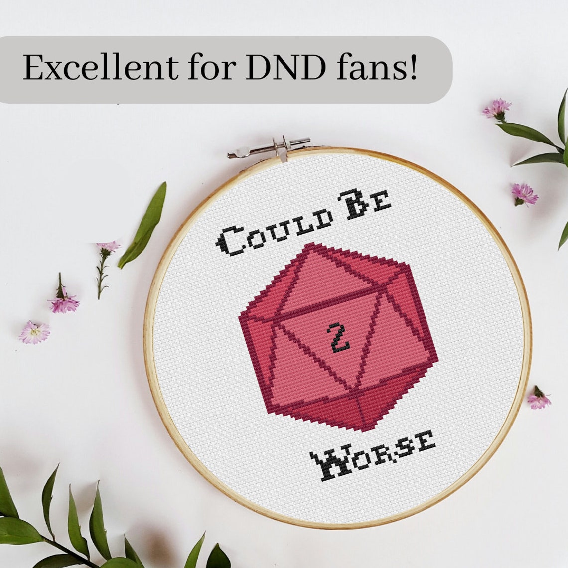 Could Be Worse - Dice Roll Funny- Cross Stitch PATTERN - Digital ...