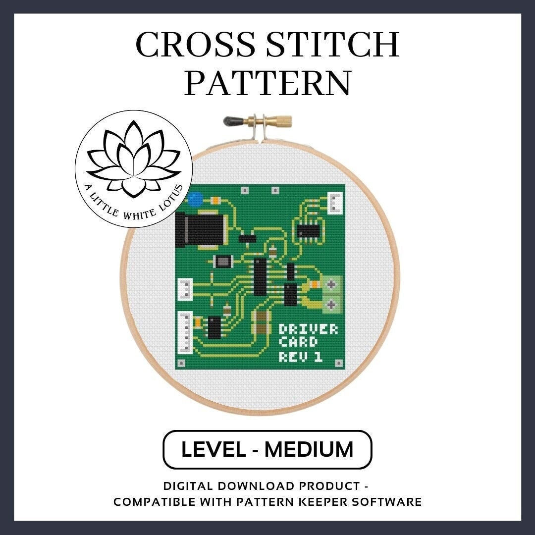 Circuit Board - Cross Stitch PATTERN - Digital Download - Compatible ...