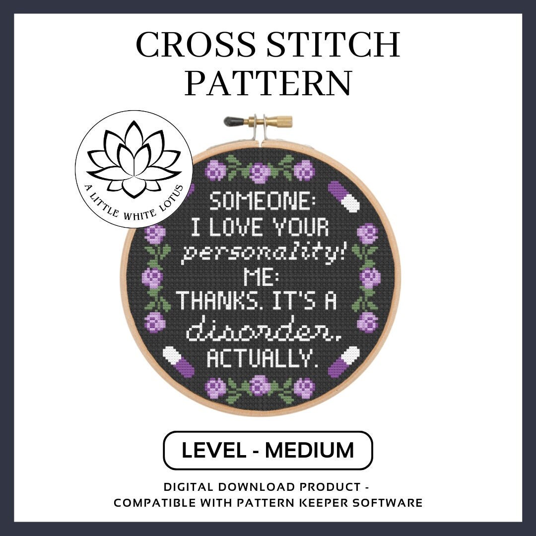 I Love Your Personality! Thanks It's A Disorder. - Purple - Cross ...