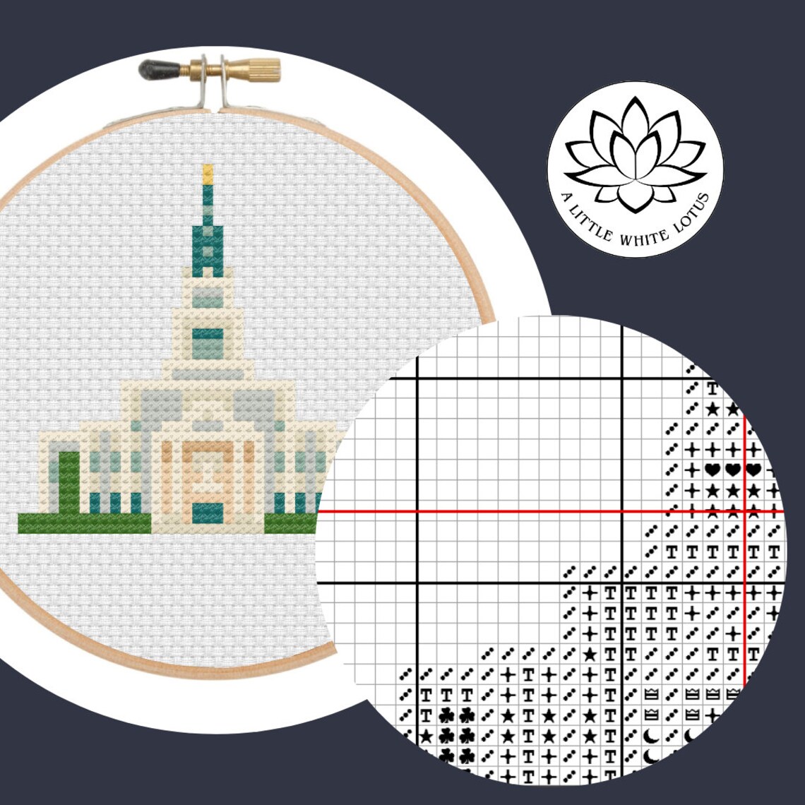 Houston Texas Temple - Cross Stitch PATTERN - Digital Download ...