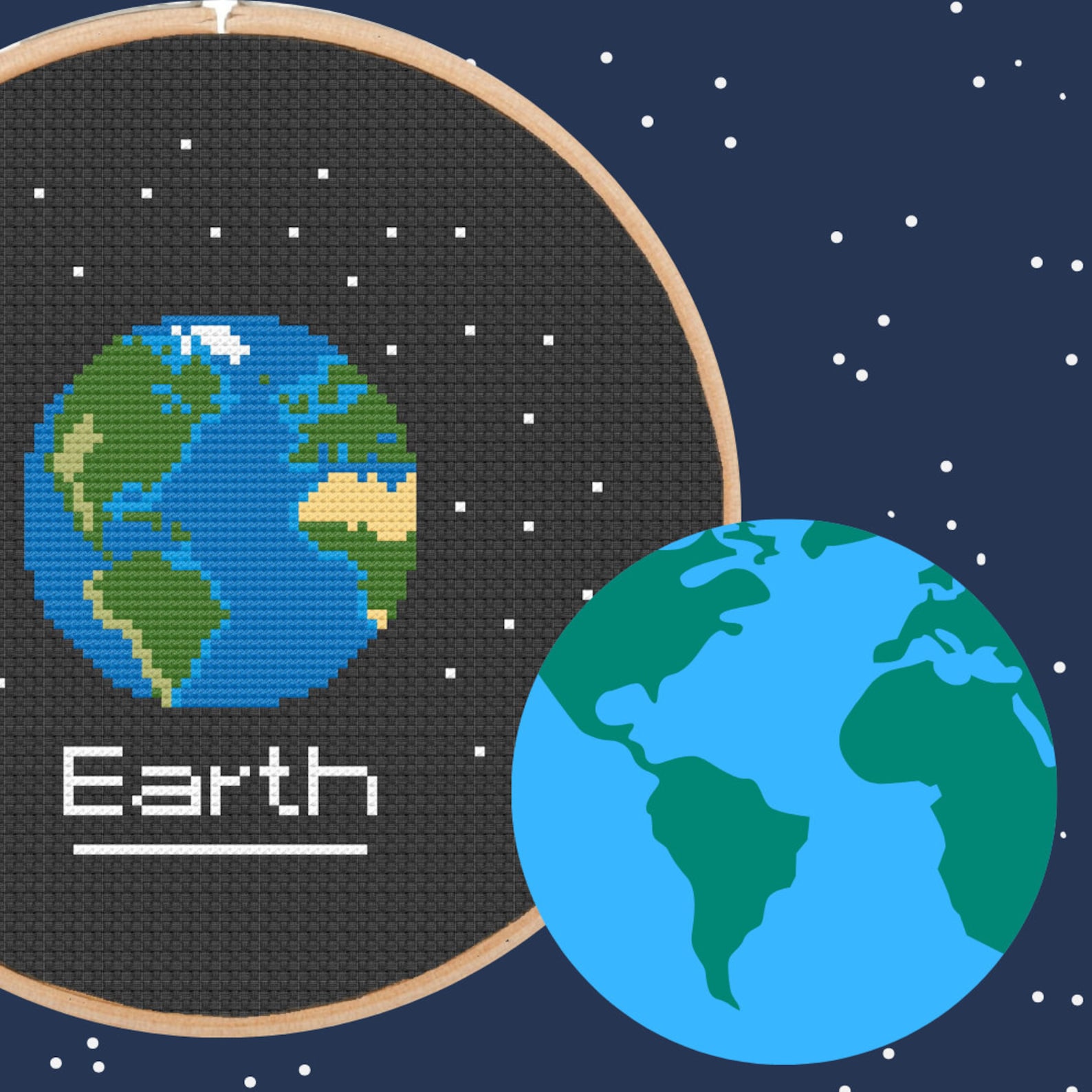 Earth - Cross Stitch PATTERN - Digital Download - Compatible With ...