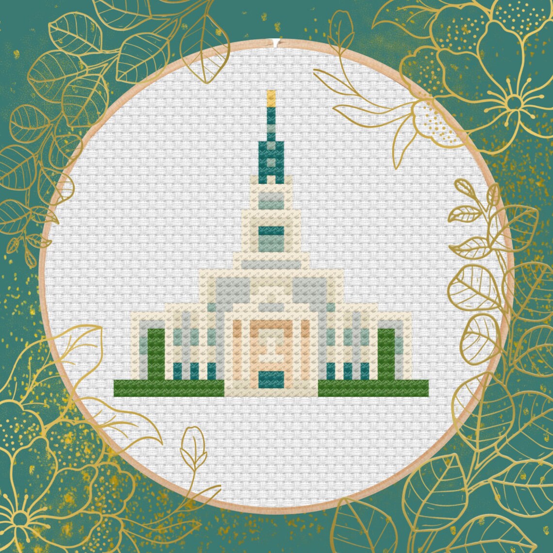 Houston Texas Temple - Cross Stitch PATTERN - Digital Download ...