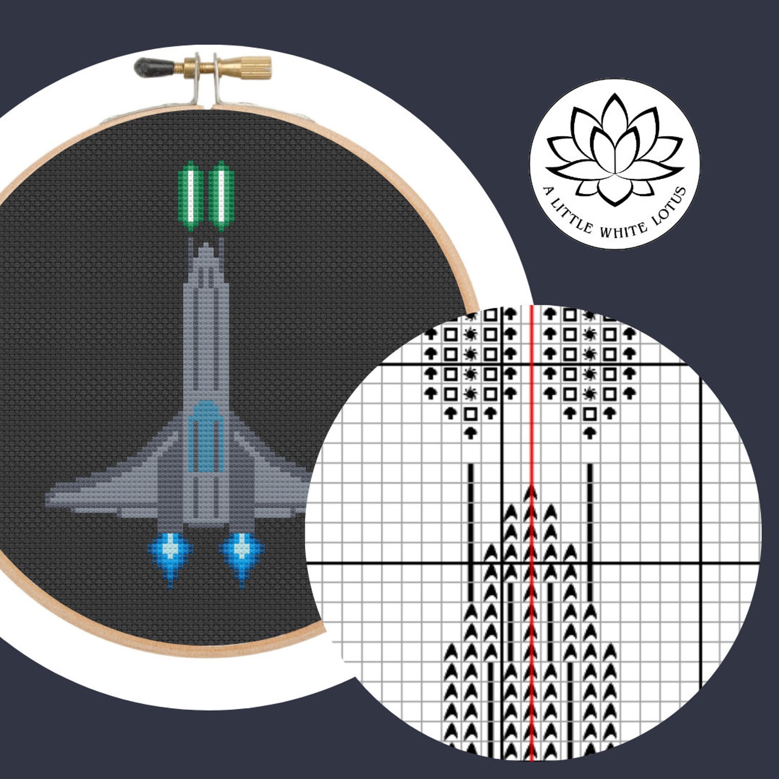 X-95 Starfighter - Cross Stitch PATTERN - Digital Download - Compatible ...