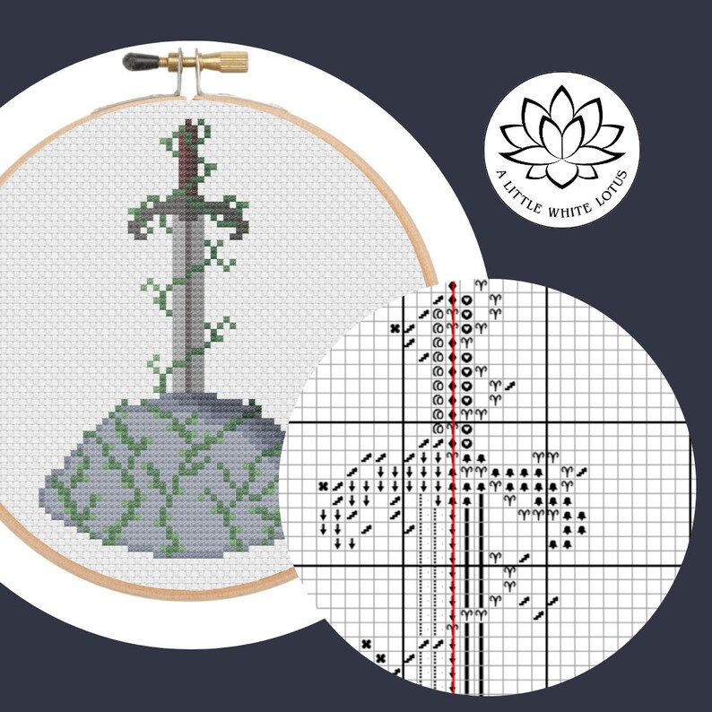 King Arthur's Sword - Cross Stitch PATTERN - Digital Download ...