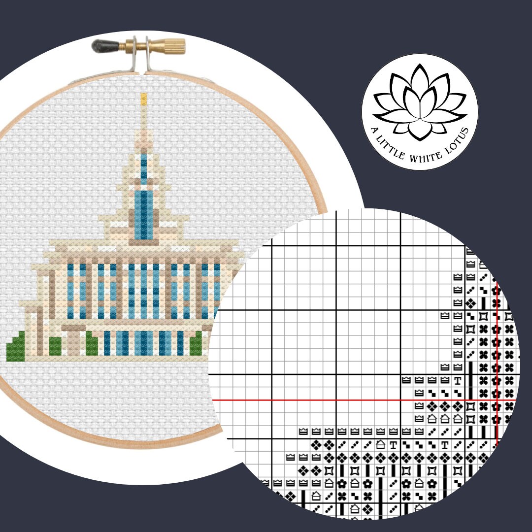 Payson Utah Temple - Cross Stitch PATTERN - Digital Download - Pattern ...
