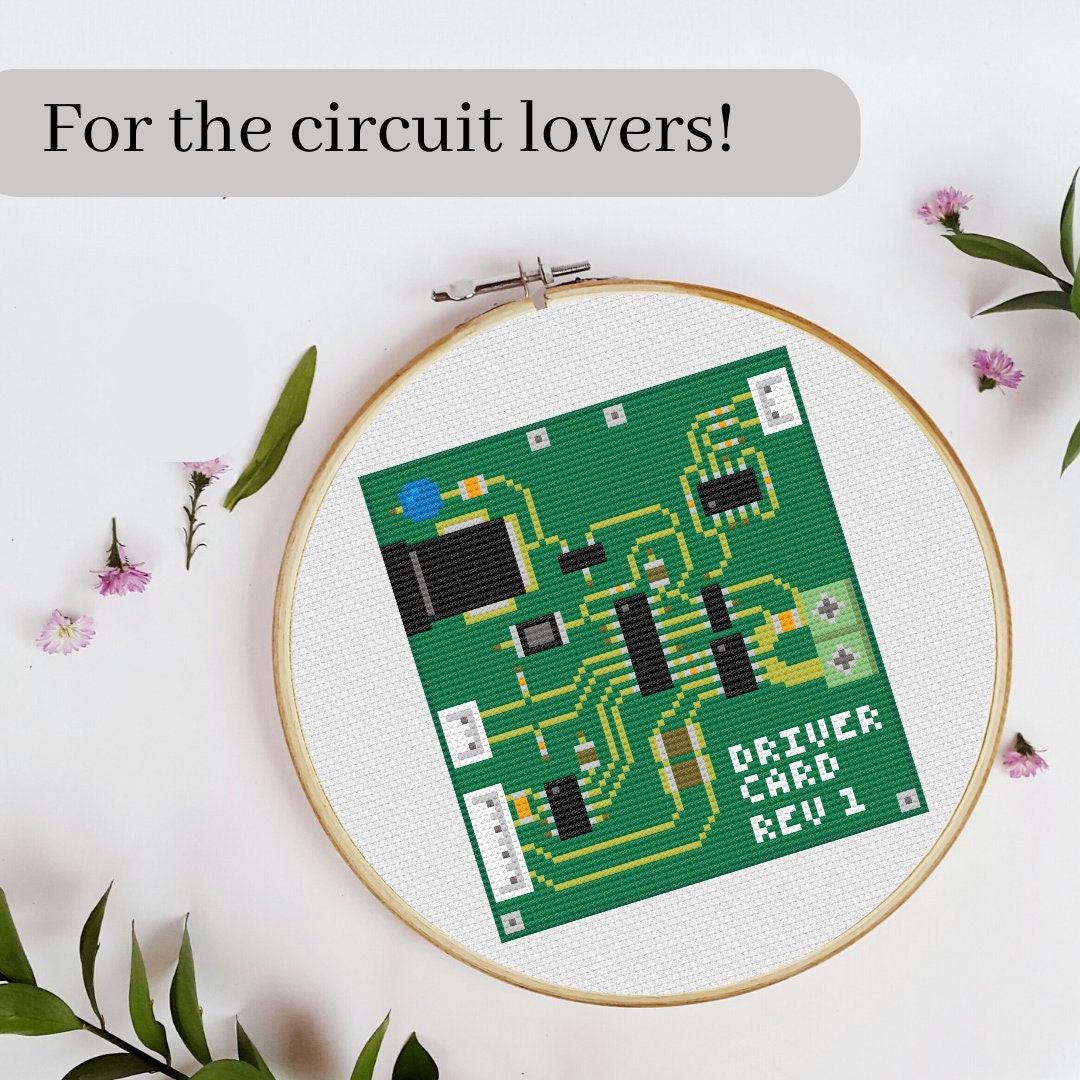 Circuit Board - Cross Stitch PATTERN - Digital Download - Compatible ...