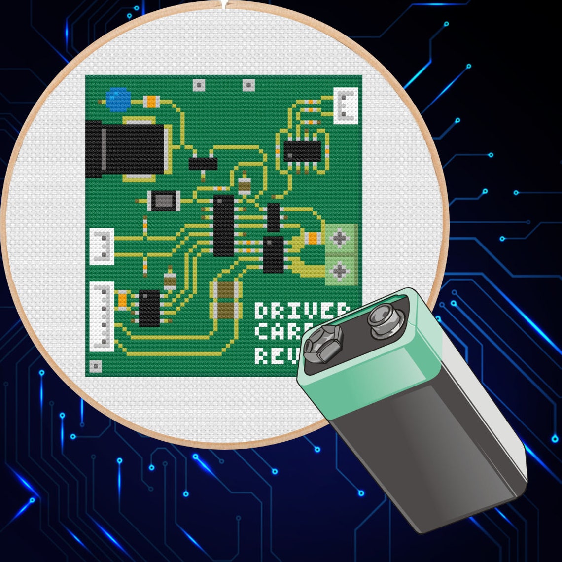 Circuit Board Cross Stitch PATTERN Digital Download Compatible With ...