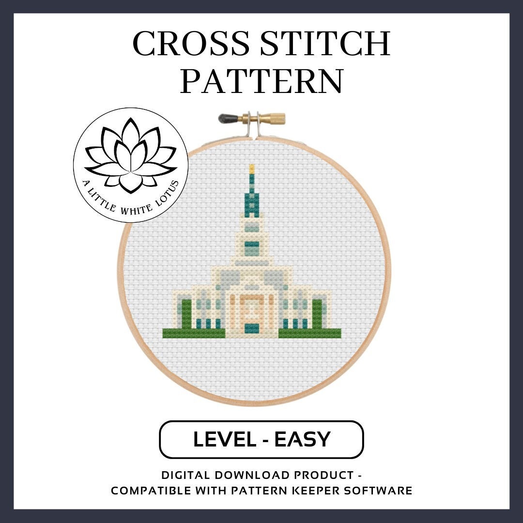 Houston Texas Temple - Cross Stitch PATTERN - Digital Download ...