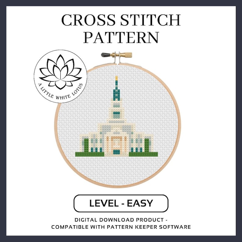Houston Texas Temple - Cross Stitch PATTERN - Digital Download ...