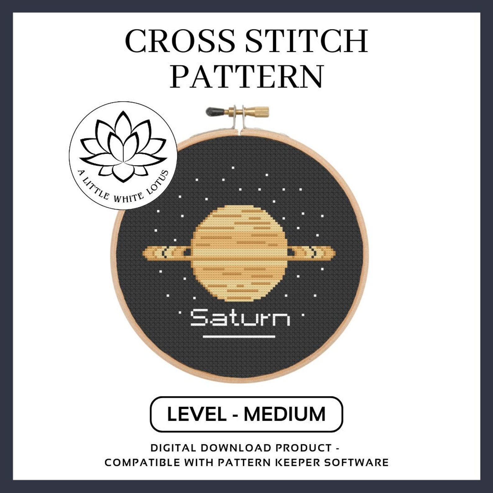 Saturn - Cross Stitch PATTERN - Digital Download - Compatible With ...