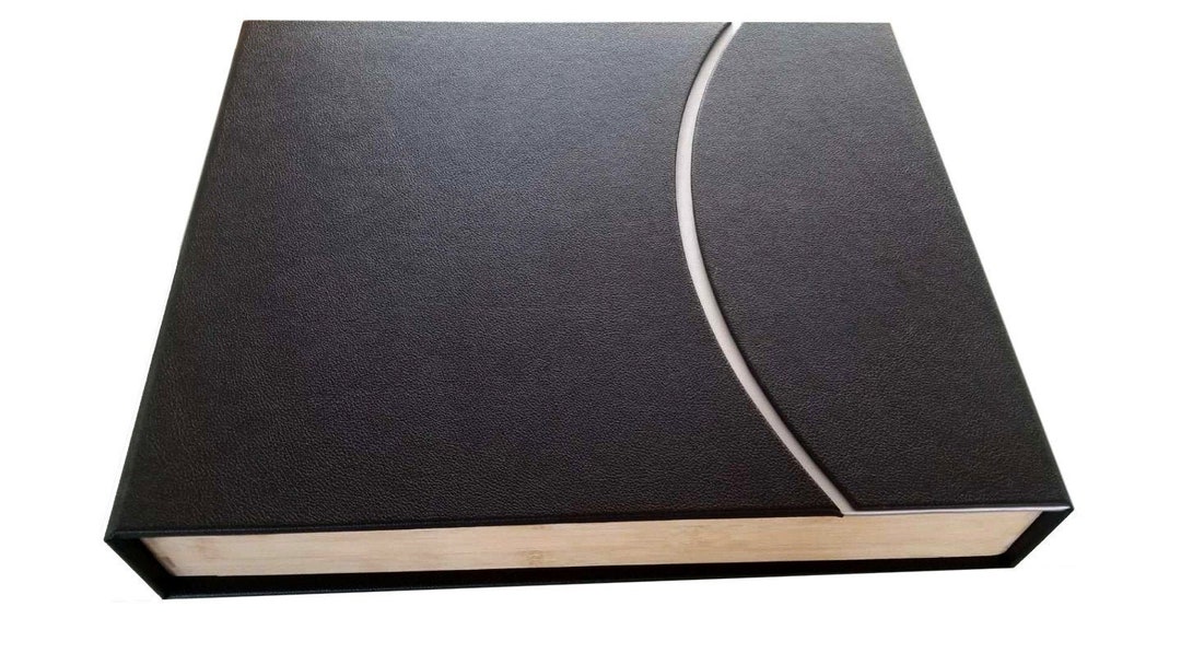 Bamboo Album Box (black Leatherette/bamboo Wood Combo) - Etsy