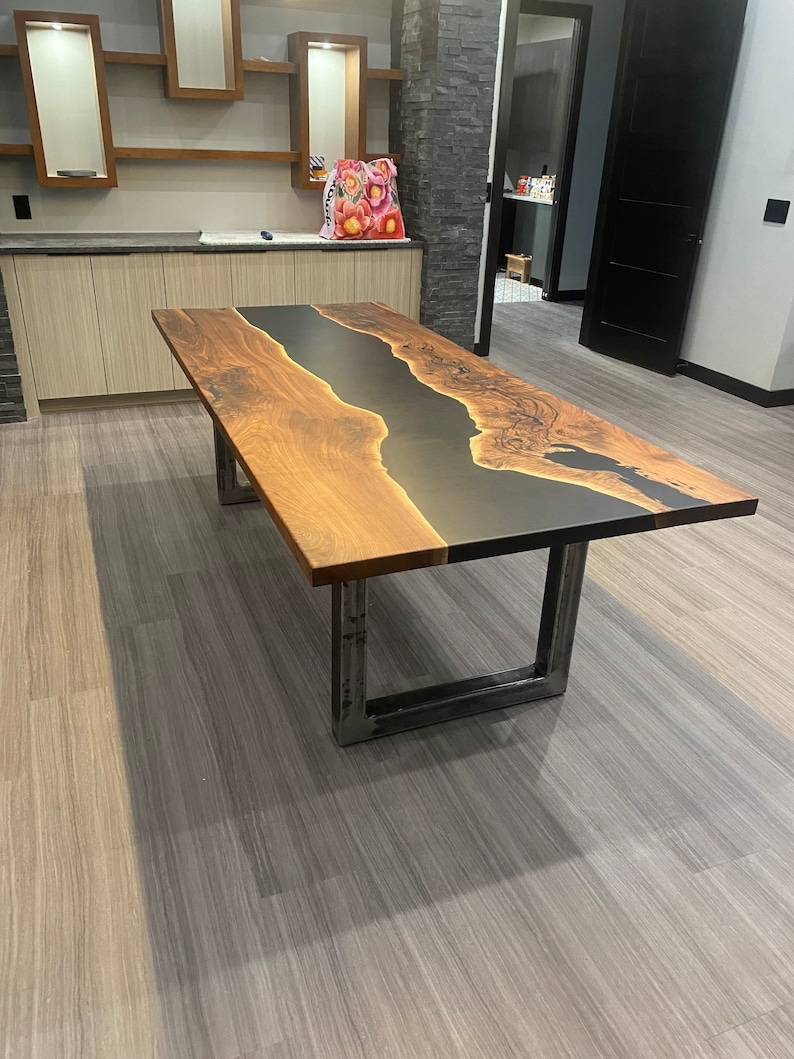 Black Walnut Epoxy River Dining Table - Etsy