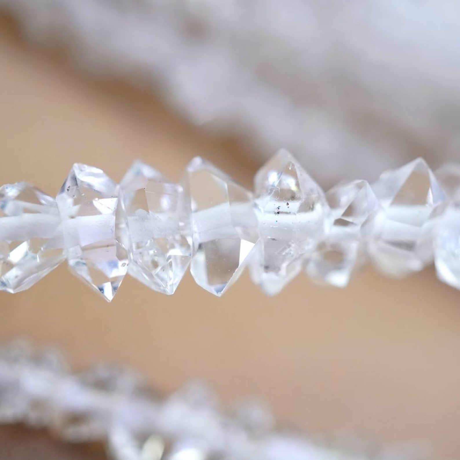Natural Herkimer Diamond Quartz Beads AAA Grade 16" Strand - Etsy