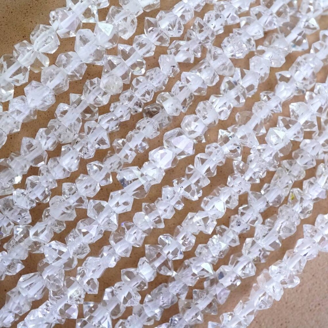 Natural Herkimer Diamond Quartz Beads AAA Grade 16" Strand - Etsy