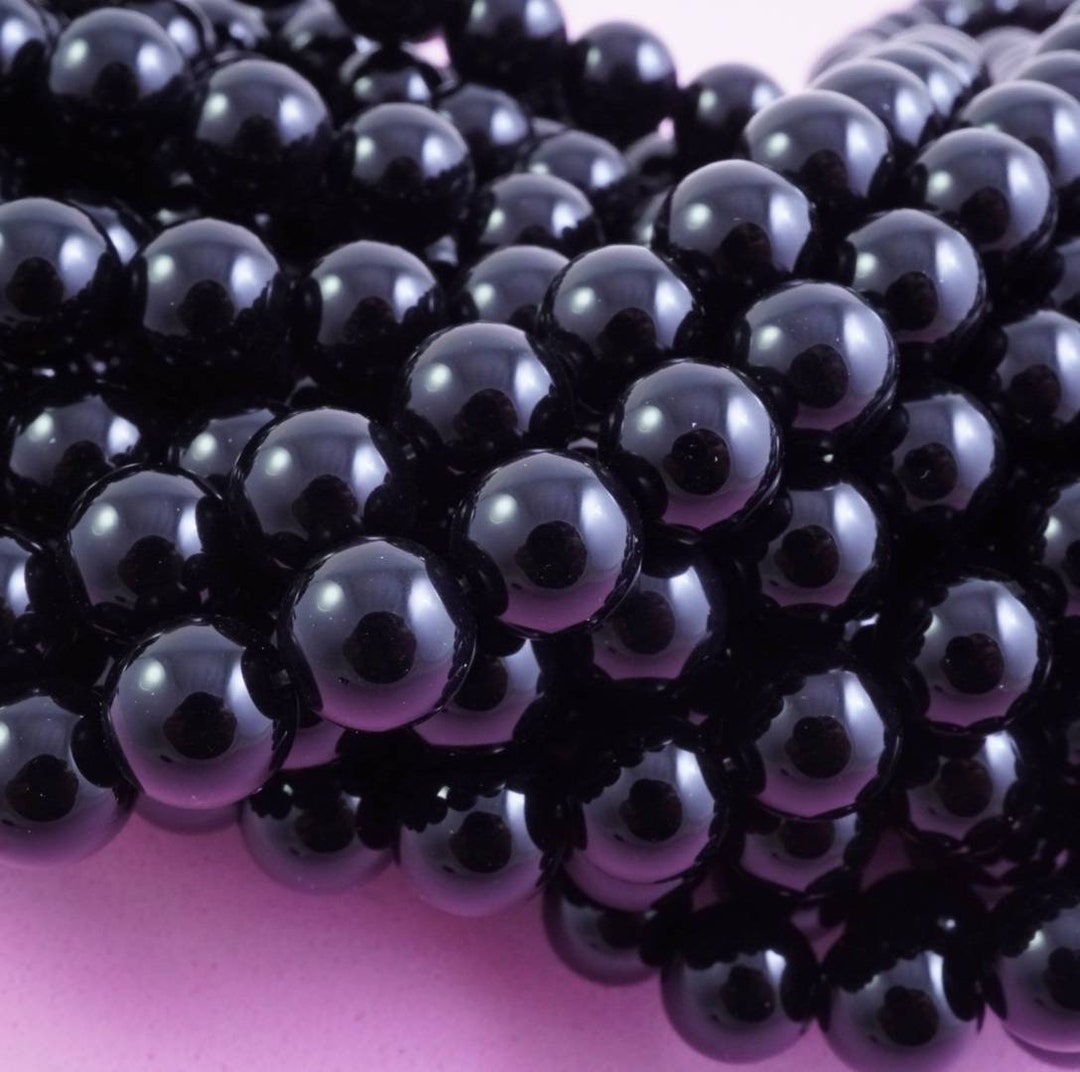 Black Onyx Beads (round)(smooth)(4mm)(6mm)(8mm)(10mm)(12mm)(18mm)(20mm ...