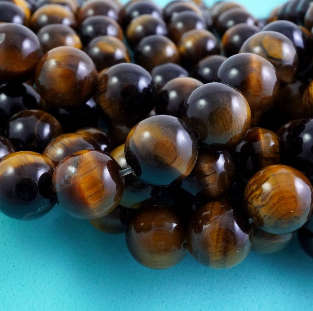 Tiger Eye Beads (round)(smooth)(4mm)(6mm)(8mm)(10mm)(12mm)(16"strand ...