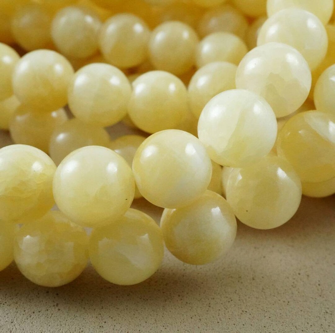 Yellow Calcite Beads (round)(smooth) (4mm)(6mm)(8mm) (10mm)(16"strand ...