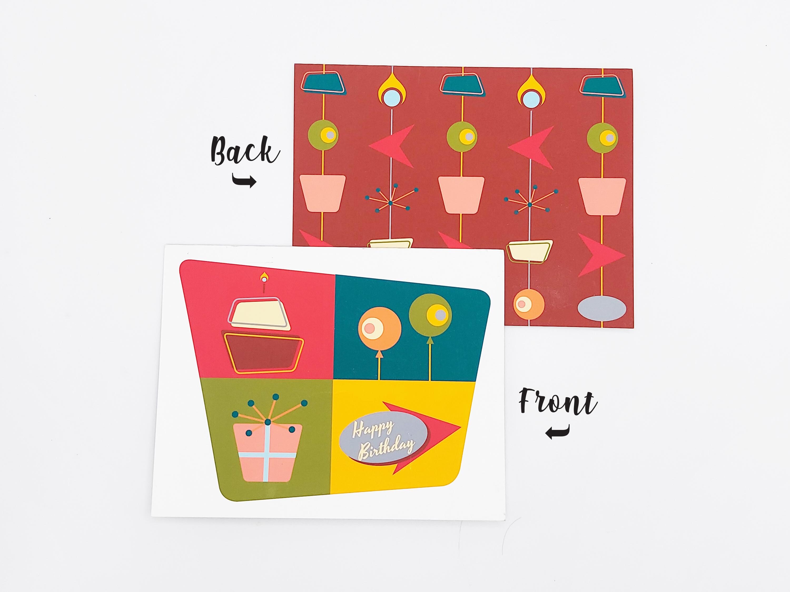 Mid-century Modern Birthday Card: Retro Geometric Design - Etsy