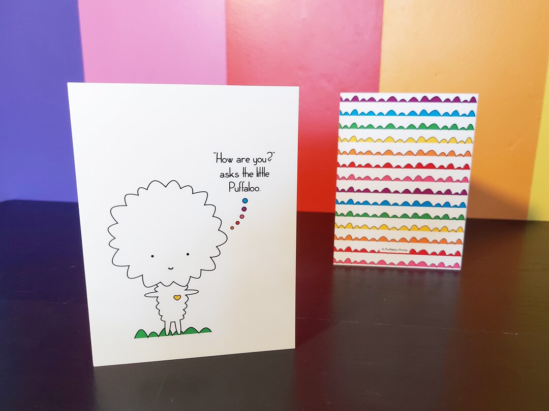 Cute Character Card Cute Cartoon Character Greeting Card - Etsy