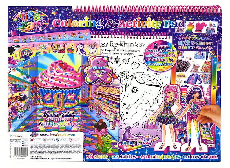 Bendon Lisa Frank Coloring and Activity Pad & Diva Fashions Sticker ...