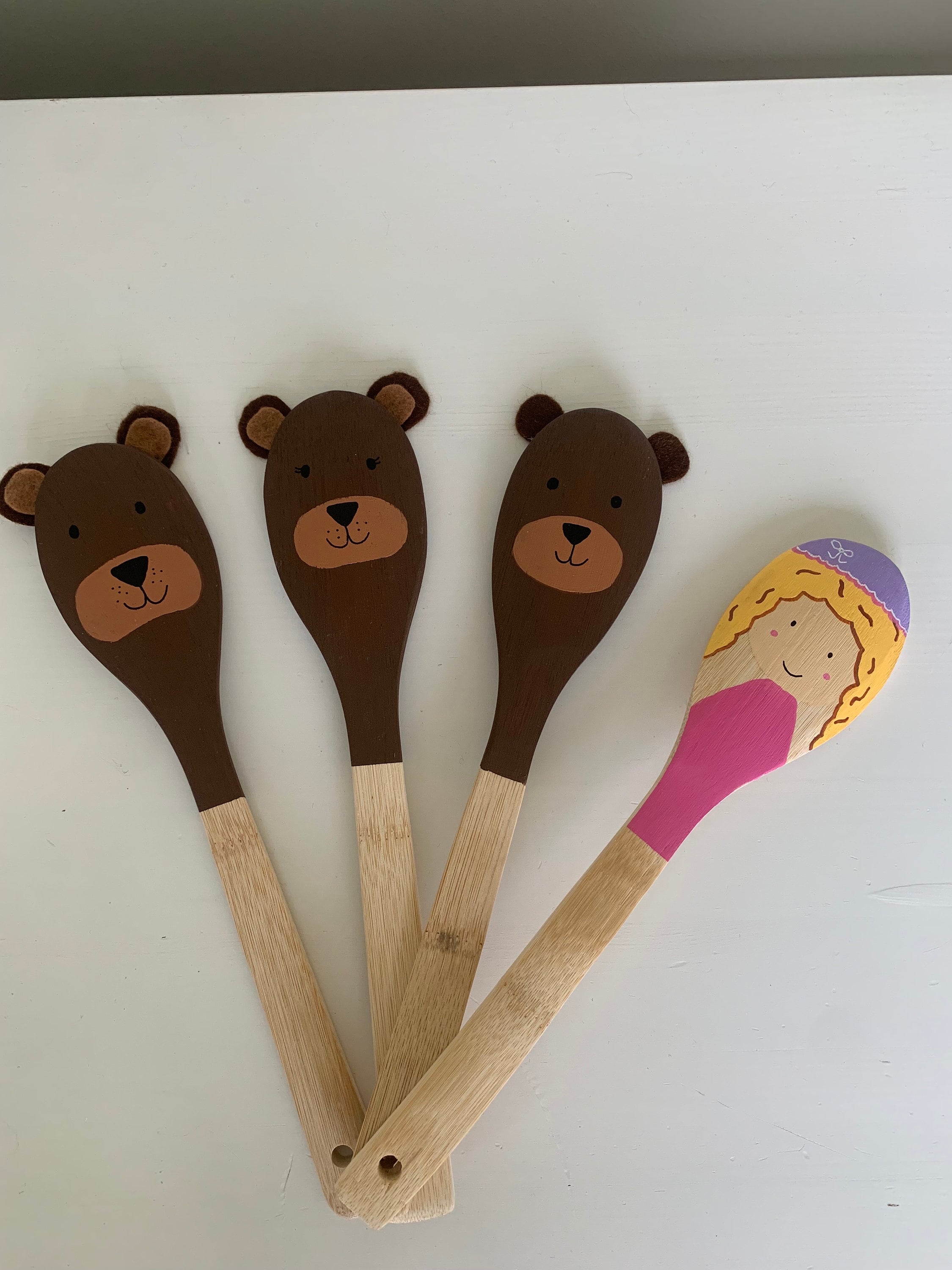 Goldilocks and the Three Bears - Bamboo Story Spoons - Etsy UK