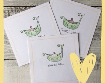 Sweet Pea Greeting Card - Etsy