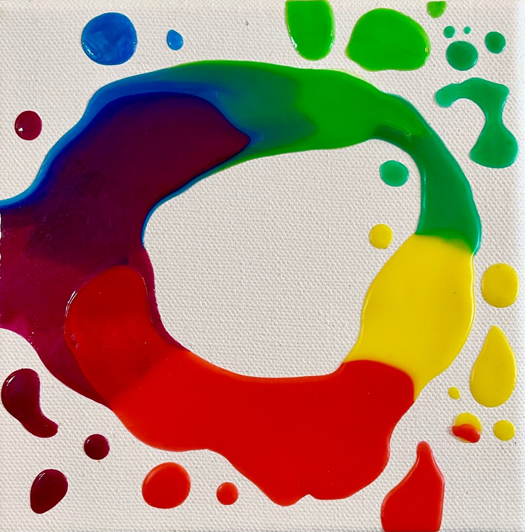 Rainbow Drip Painting on Canvas - Etsy