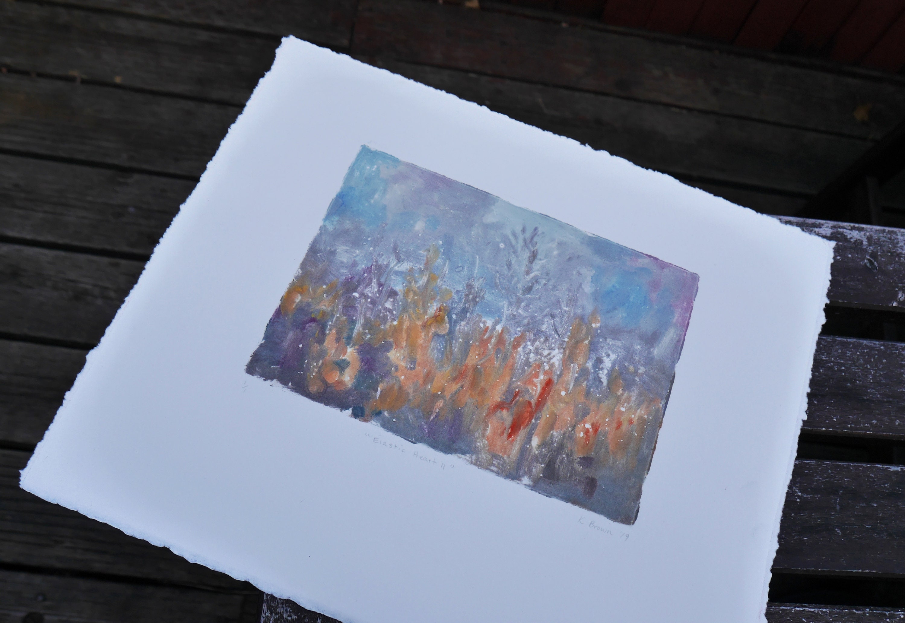 Original Monoprint, Landscape Fire - Etsy Sweden