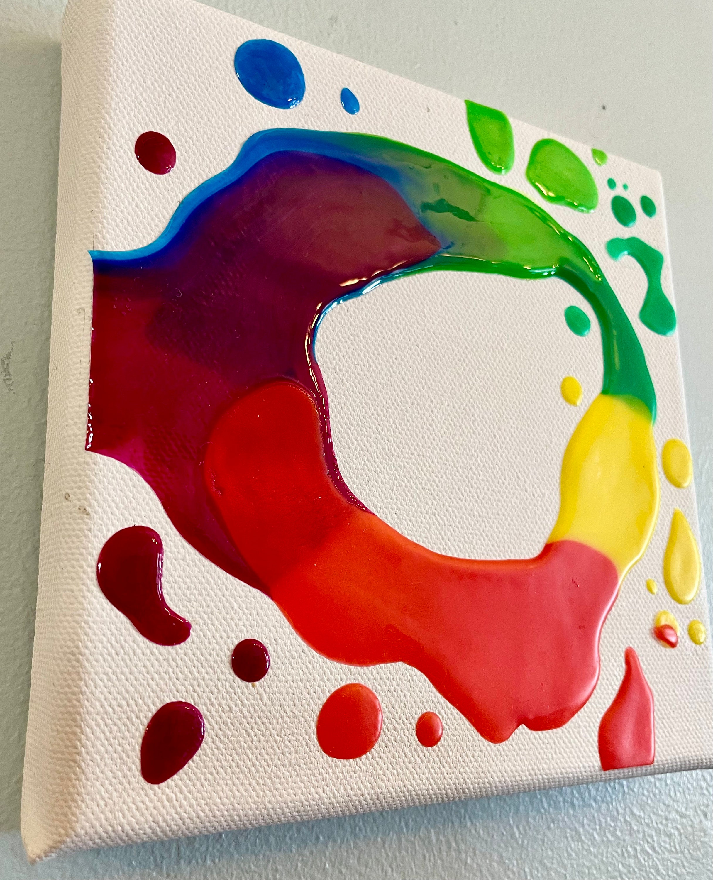 Rainbow Drip Painting on Canvas - Etsy