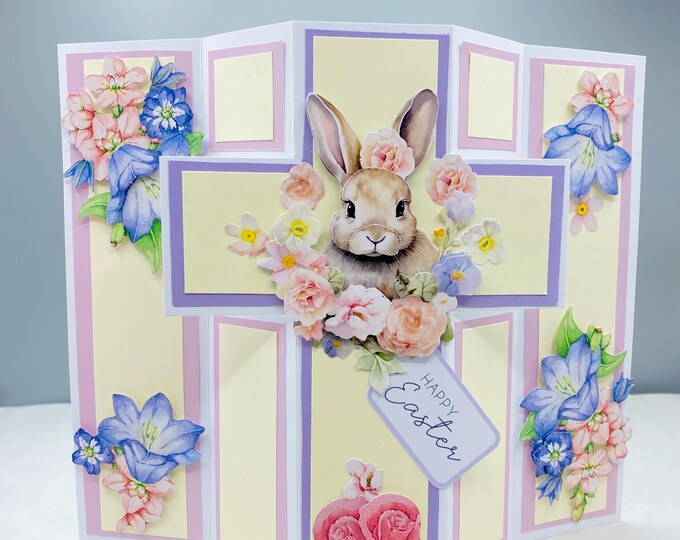 Easter, Bunny, Pop up Card, Floral, Carolescardshop, Display Card ...