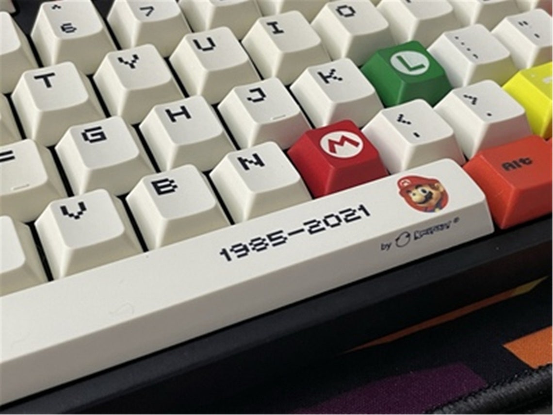 120pcsred Theme Mario Keycap Setssuper Mario Keycap Setpbt - Etsy