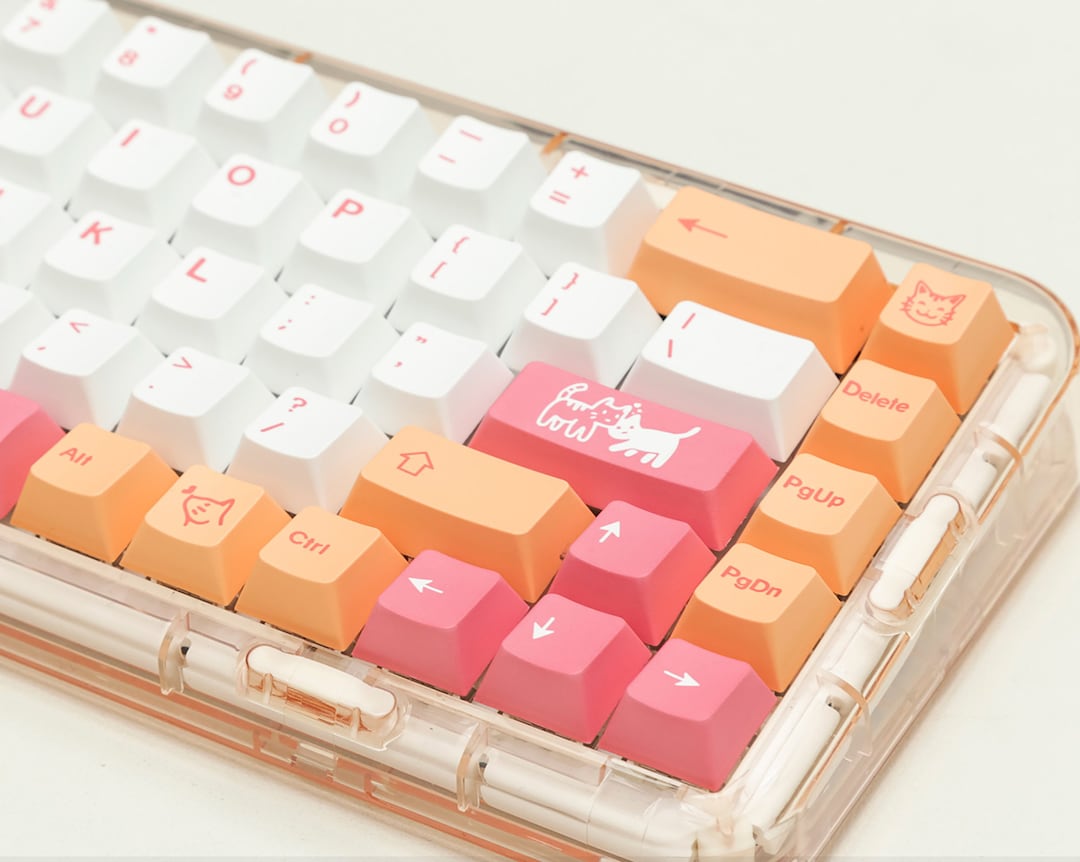 153PCS the Cute Orange Cats Keycap Set Kawaii Keycap PBT - Etsy