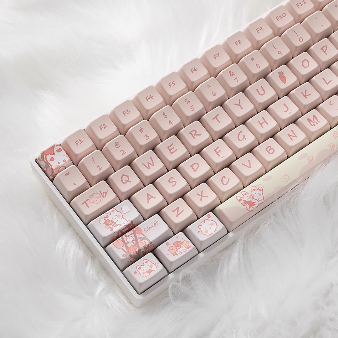 148pcs,cute Rabbit Theme Keycap Set,cute Keycap Set,mda Keycap,backlit ...