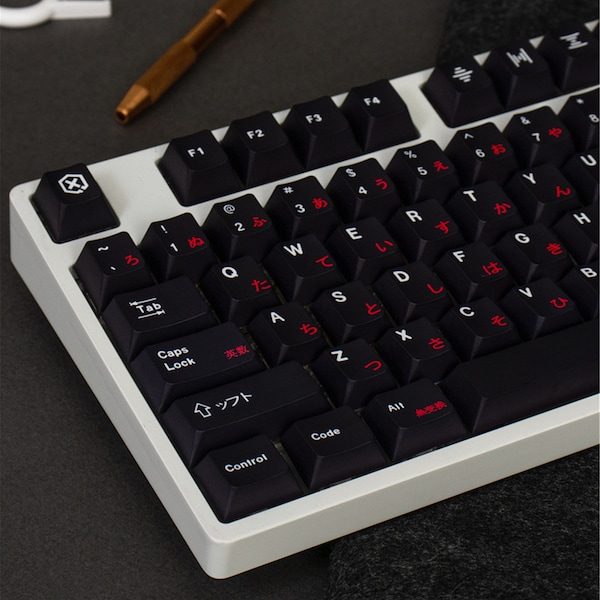 Black White Red Japanese Keycaps - Etsy UK