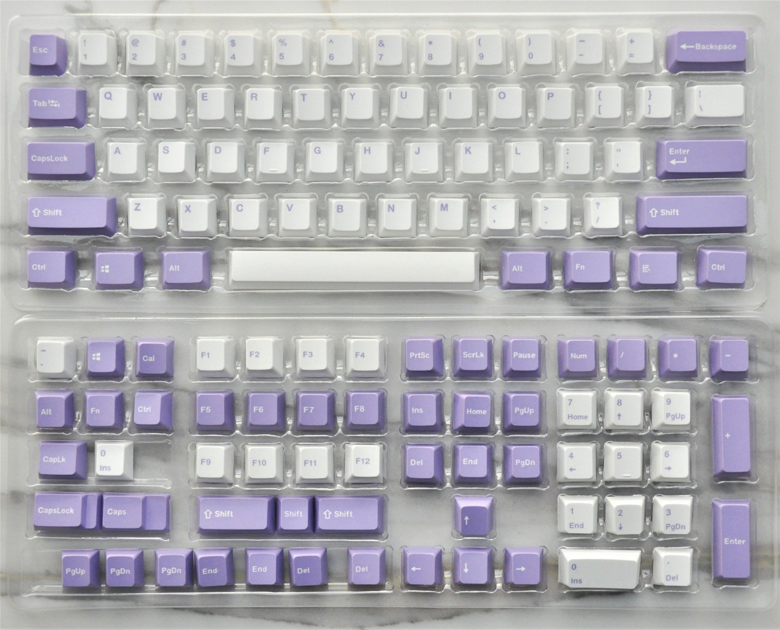 126pcs Purple Theme Keycap Set White Purple Colorway Keycap - Etsy