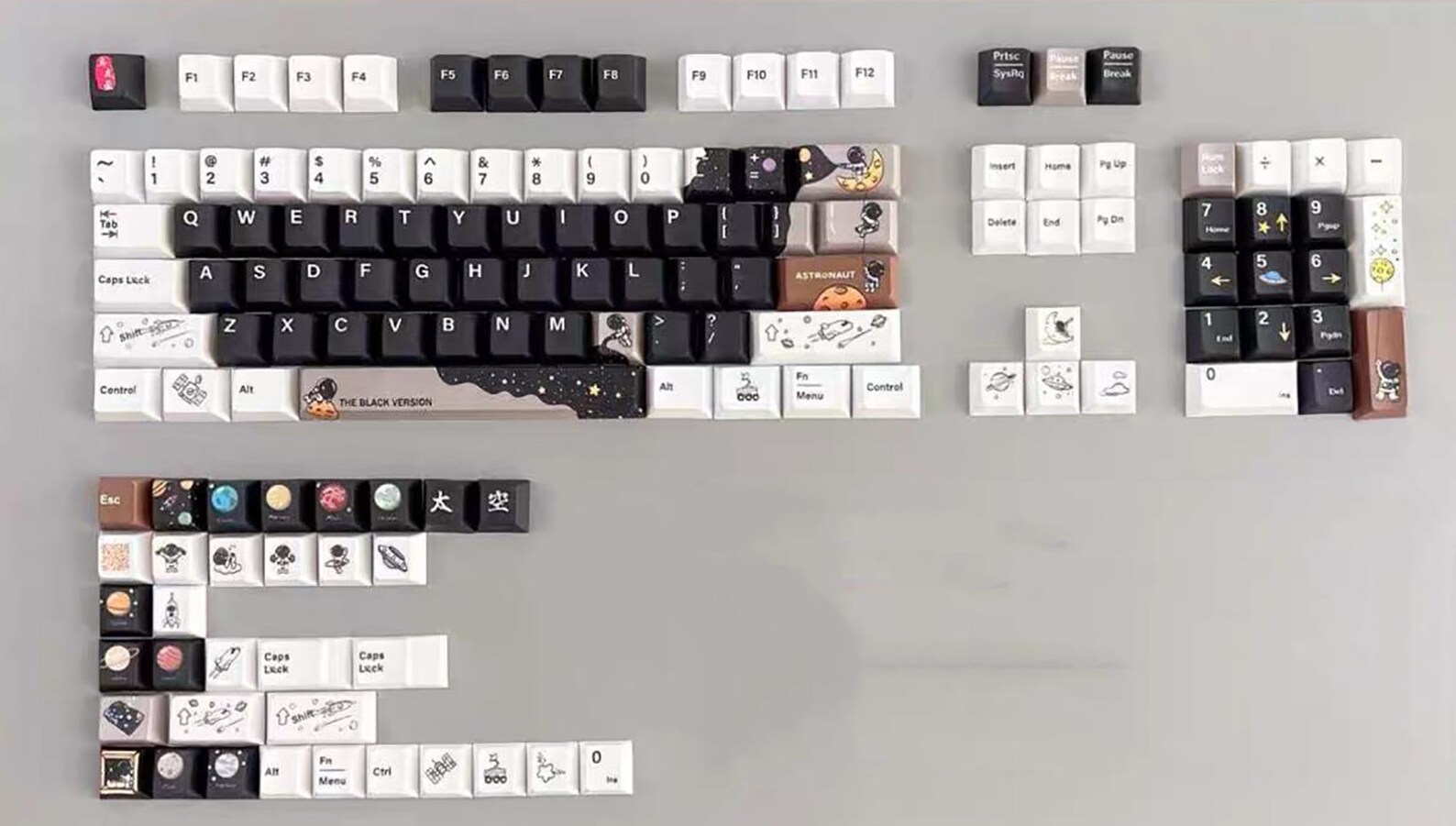 138PCS Space Astronaut Theme Keycap Set Cartoon Keycap PBT - Etsy