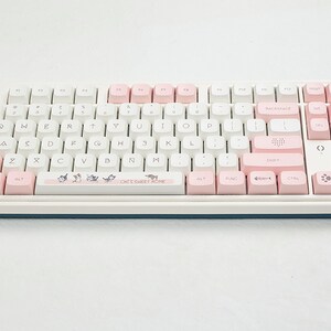 139pcs, Cute Pink Cats Theme Keycap, Pink Keycap, XDA Profile Keycap ...